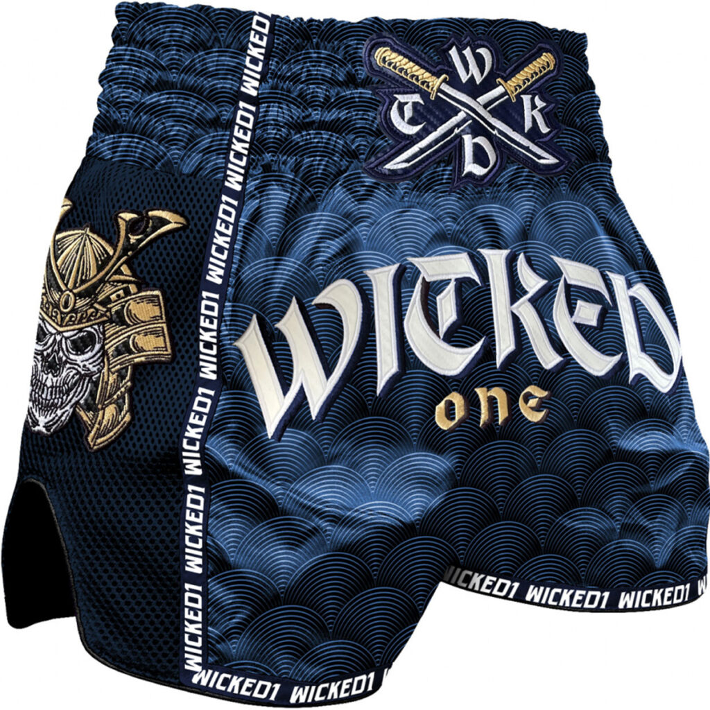 Short de Boxe Thaï Wicked One Samouraï bleu - Yuki Sport - Boxe et MMA